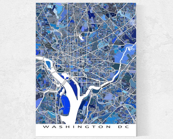 Washington DC Map Poster District of Columbia City Wall Art | Etsy