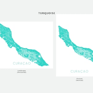 Curacao Map Print, Topographic Map of Curacao Island Wall Art Poster ...