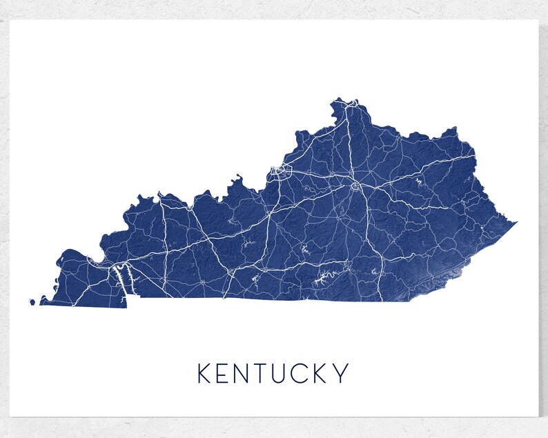 Kentucky Decor and Kentucky Wall Art for Kentucky Map Poster - Etsy