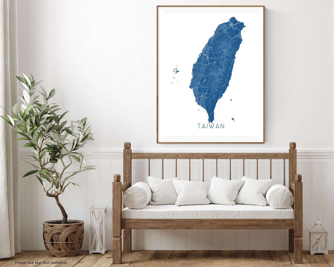 Taiwan Map Print and Taiwan Poster Maps for Taiwan Art Prints | Etsy Canada