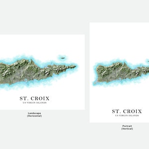 St Croix USVI Watercolor Style Wall Art Print Poster, Tropical Colorful ...