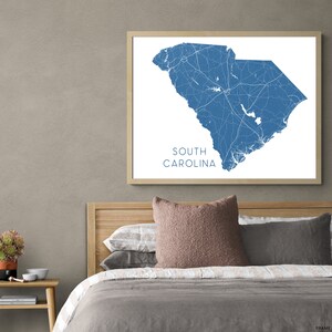South Carolina Print and South Carolina Map Poster for South Carolina ...