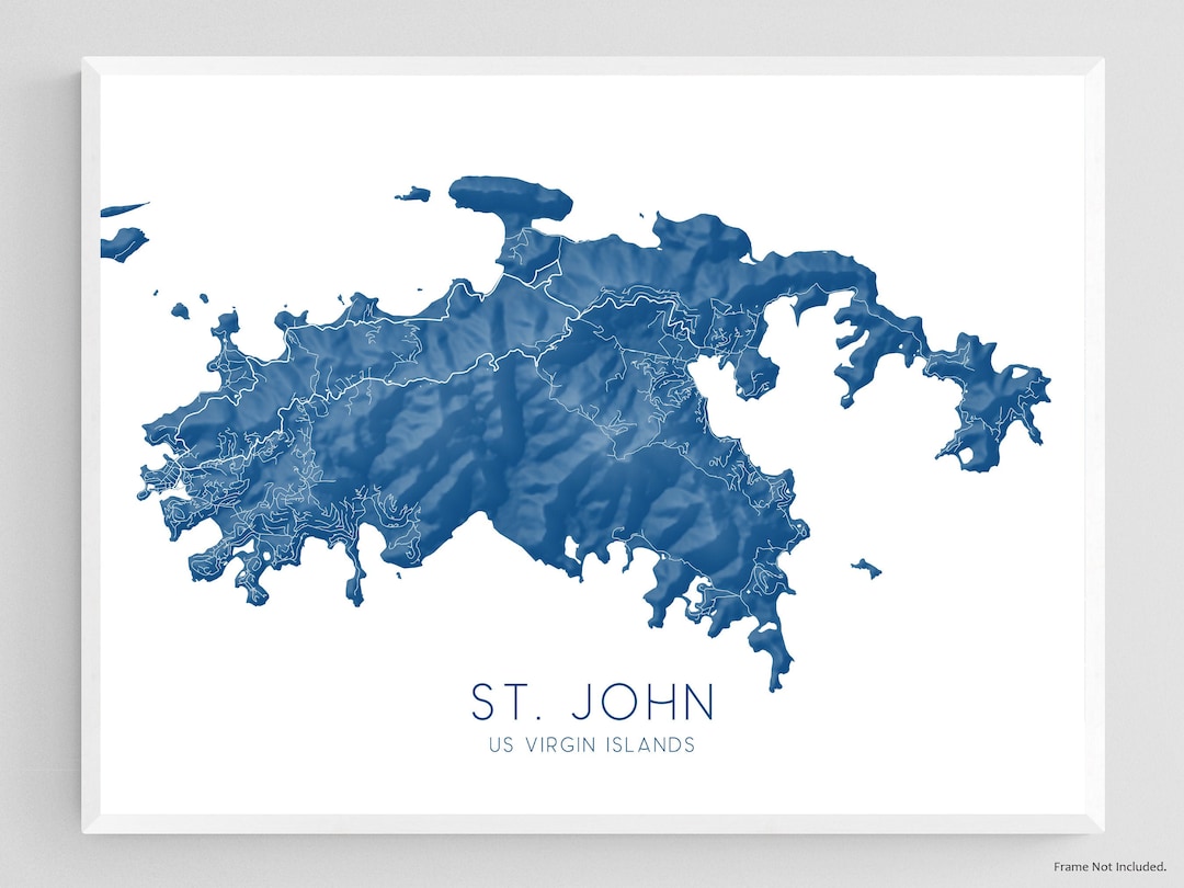 St John USVI Map of St John USVI Print St John USVI Art - Etsy