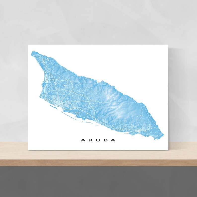 Aruba Map Print Map Art Poster Caribbean Island Maps | Etsy