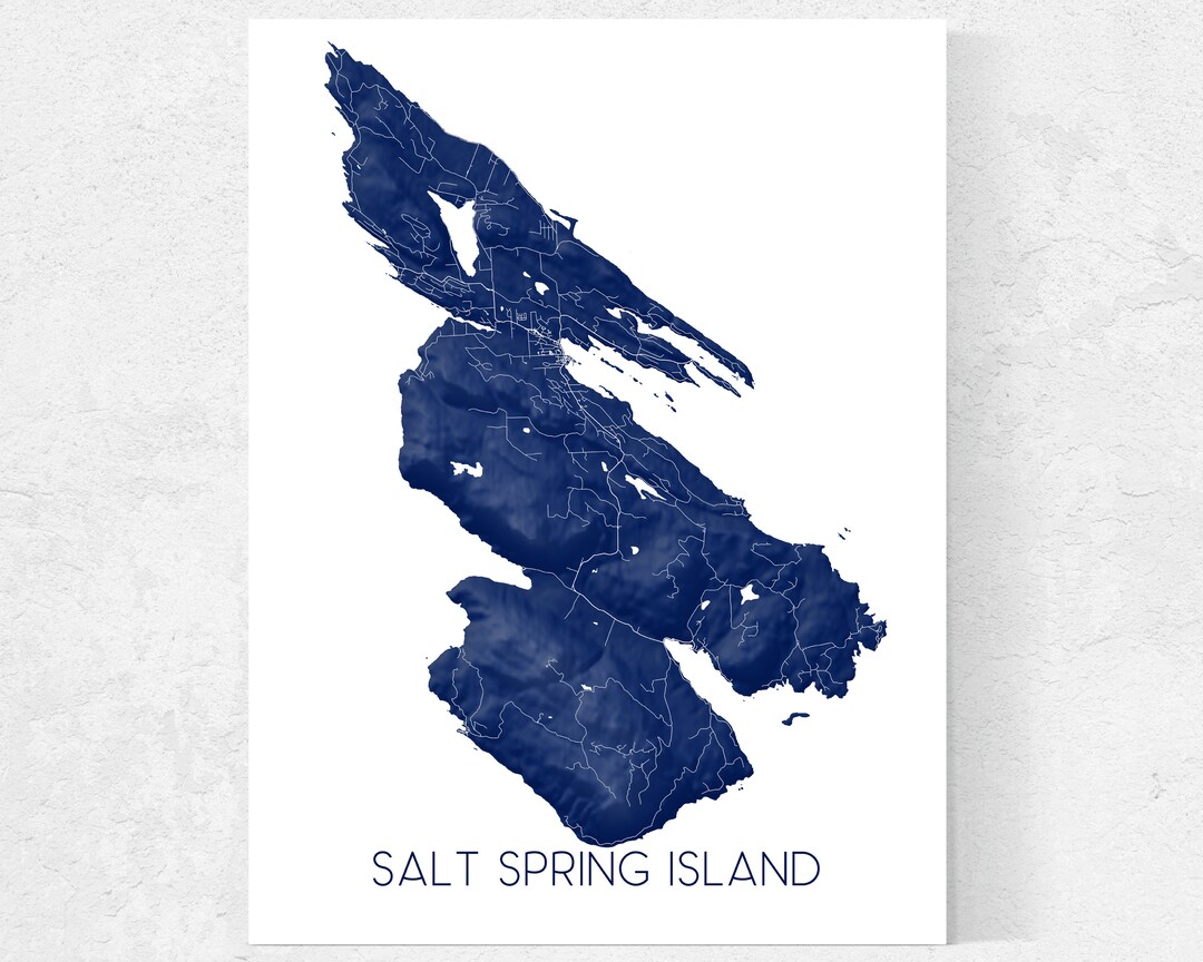 Salt Spring Island Map of Saltspring Island Print BC Canada - Etsy