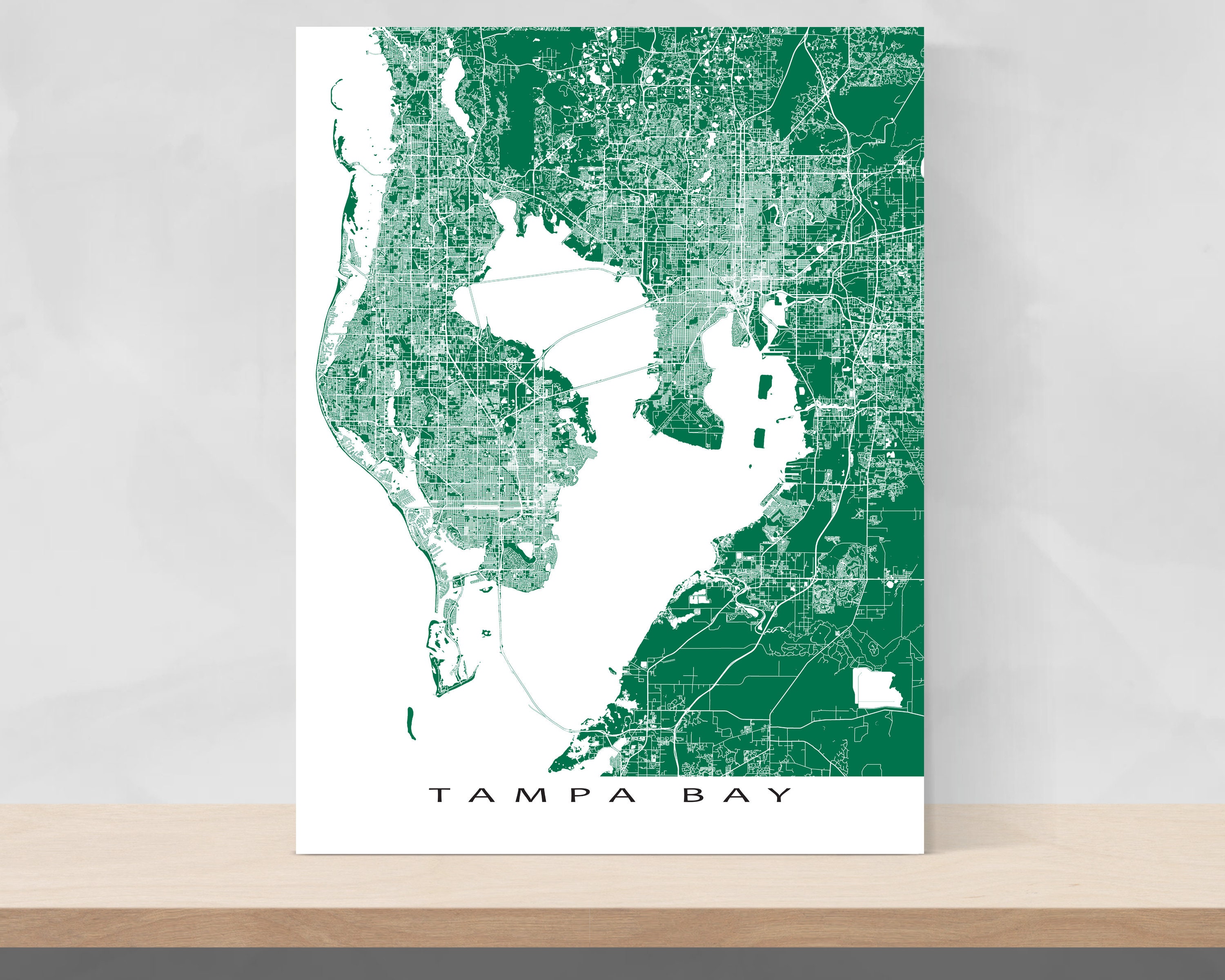 Tampa Bay Map Print and Tampa Bay Poster for Tampa Bay Area - Etsy