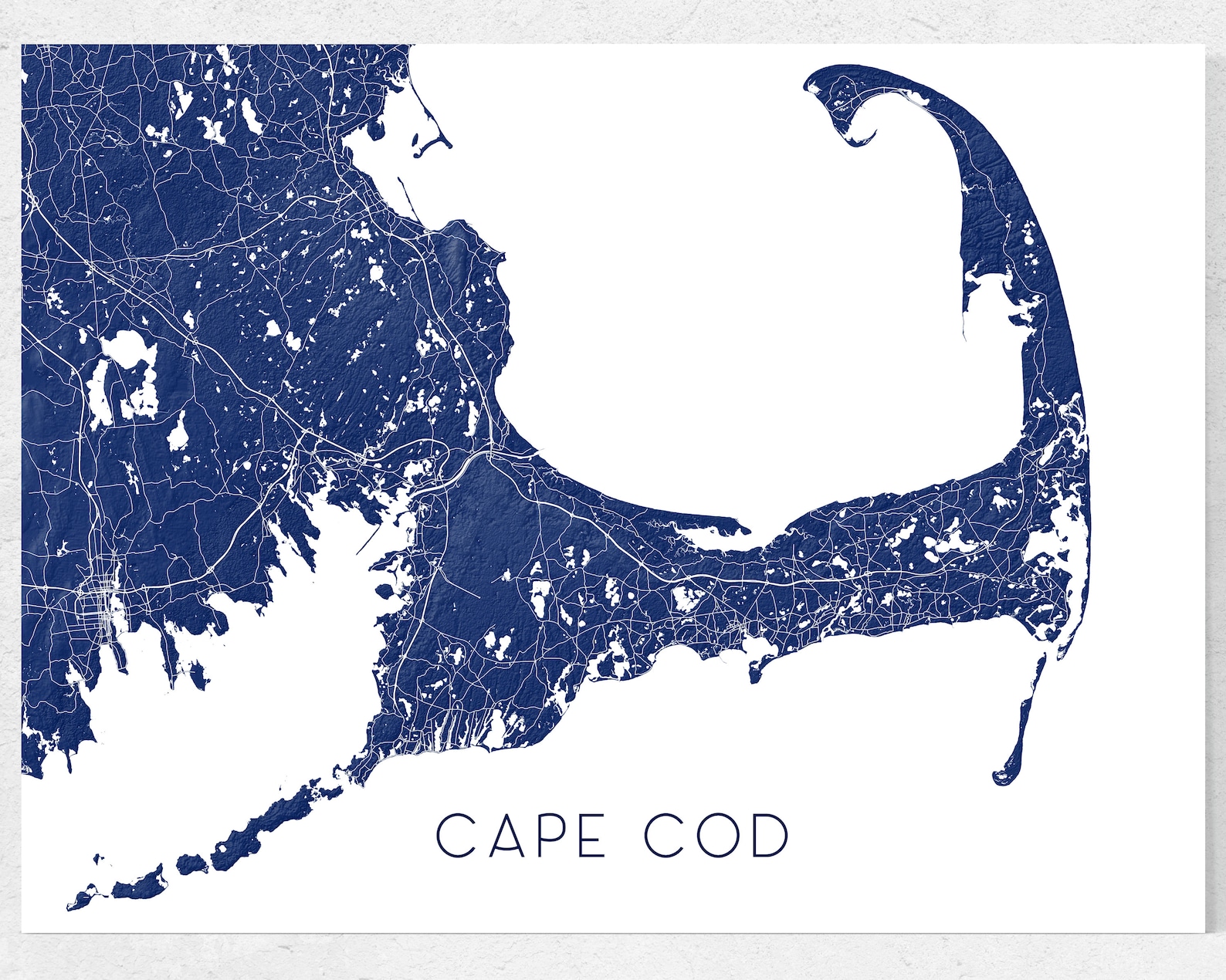 Cape Cod Map Print and Cape Cod Wall Art Poster for Cape Cod - Etsy