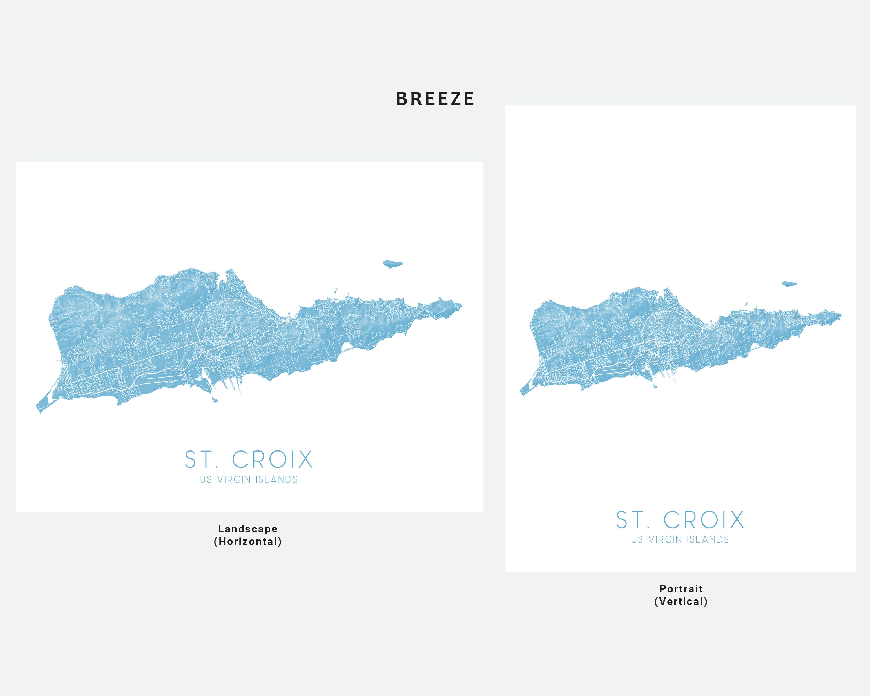 St Croix Map Print and St Croix USVI Map Poster for St Croix | Etsy Canada