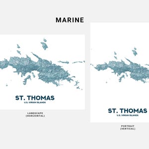 St Thomas Map of Saint Thomas US Virgin Island Wall Art Print Poster ...