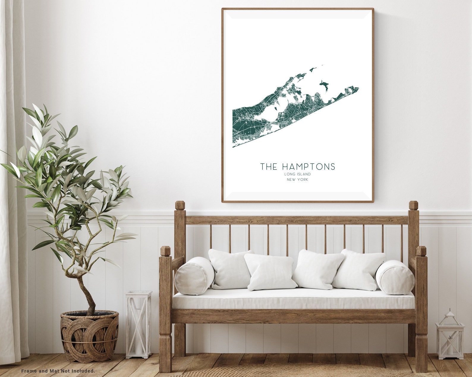 The Hamptons Map of Hamptons Long Island New York Print, Topographic ...