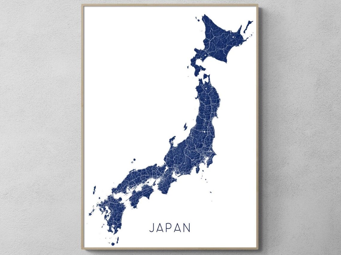 Japan Map Poster, Map of Japan Print, Japan Decor for Home Wall Art ...