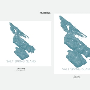 Salt Spring Island Map of Saltspring Island Print, BC Canada, Salt ...