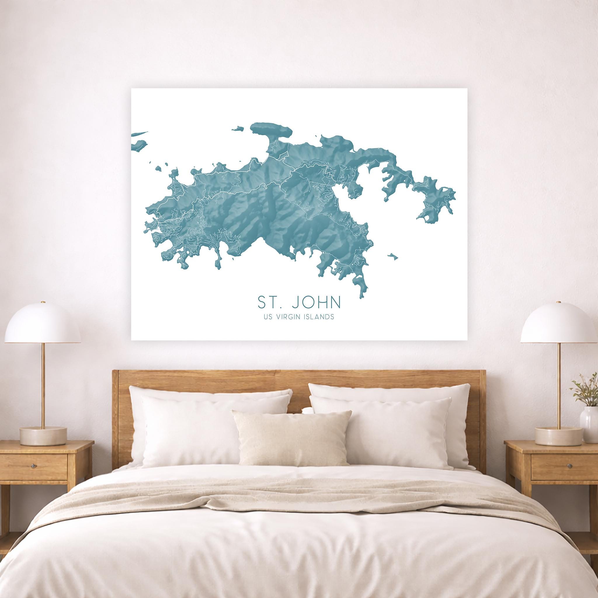 St John USVI Map of St John USVI Print, St John USVI Art Prints ...