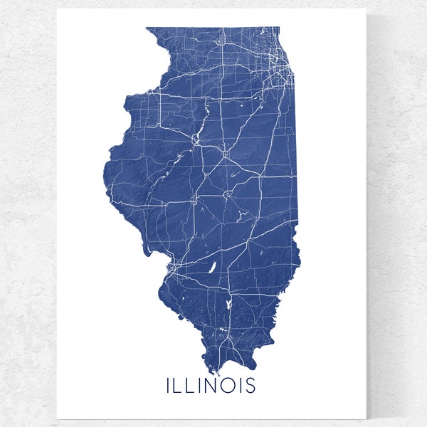Illinois Map Poster - Etsy