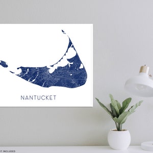 Nantucket Island Map Print Poster, Landscape Topographic Map of ...