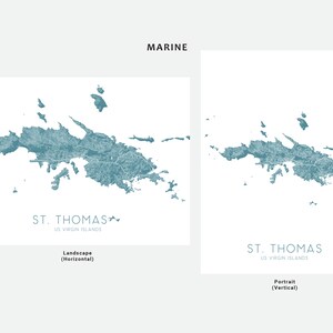 St Thomas Map Print and St Thomas USVI Map Poster for St Thomas US ...