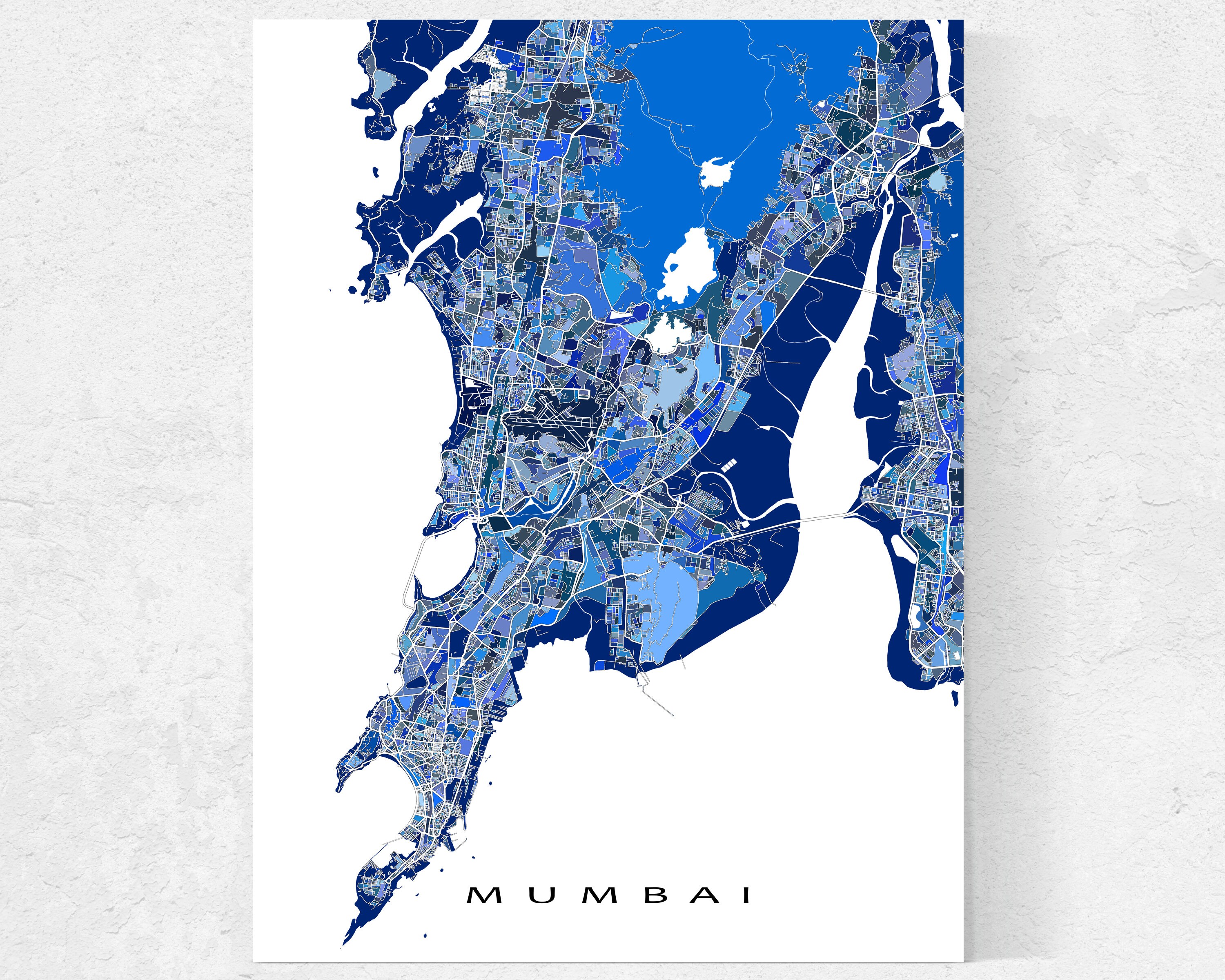 Mumbai Map Print and Mumbai Art Prints for Mumbai India Poster | Etsy