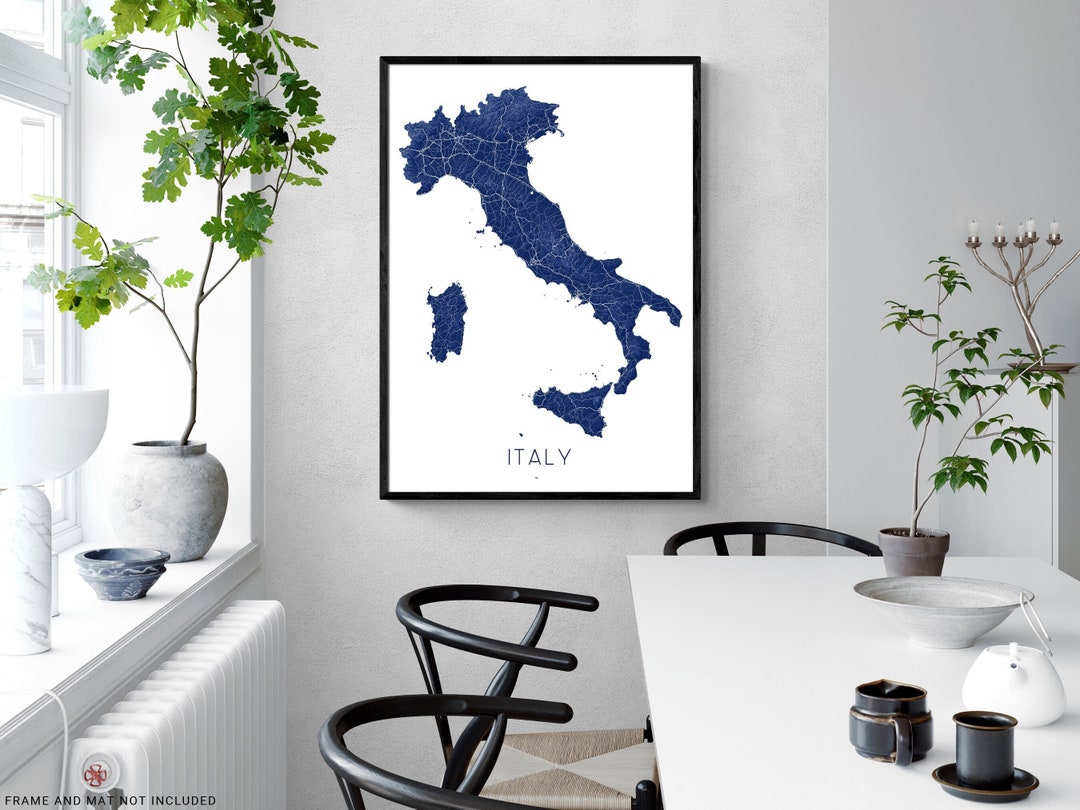 Italy Print, Italy Map of Italy Wall Art Prints, Italy Poster Wall ...