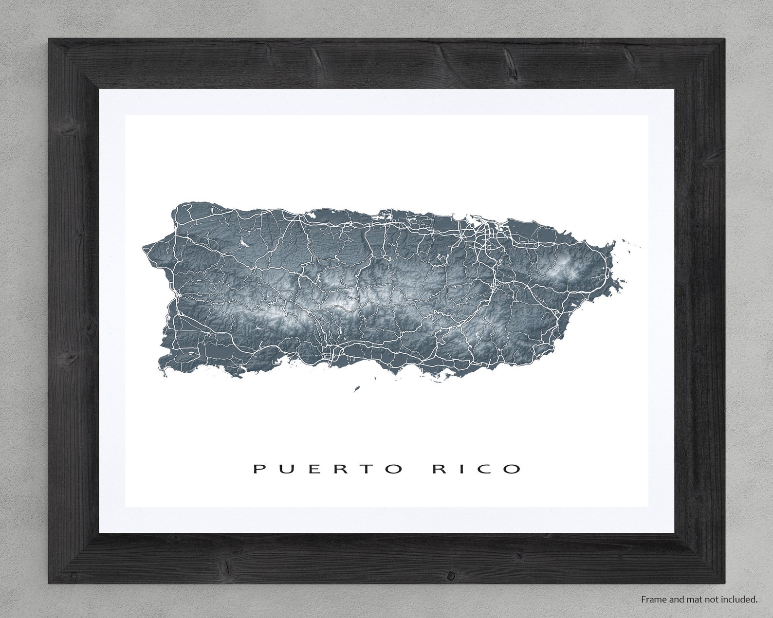 Puerto Rico Map Print Puerto Rico Art Caribbean Island Maps - Etsy