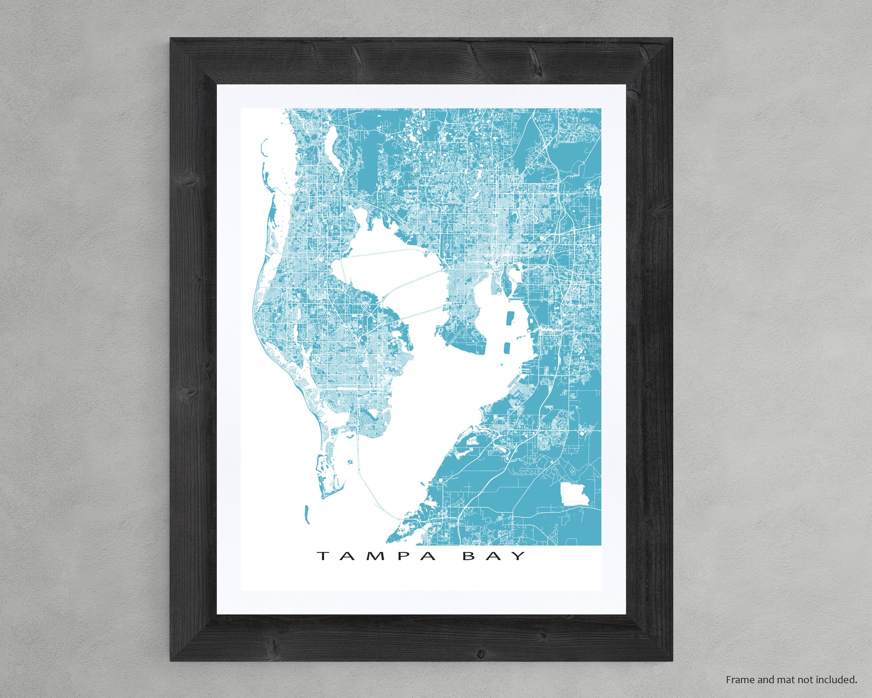 Tampa Bay Map Print and Tampa Bay Poster for Tampa Bay Area - Etsy
