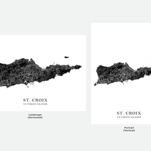 St Croix Map of St Croix USVI Wall Art Print, Saint Croix US Virgin ...