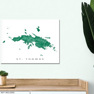 St Thomas Map Print, US Virgin Islands, Caribbean Island Art, St ...