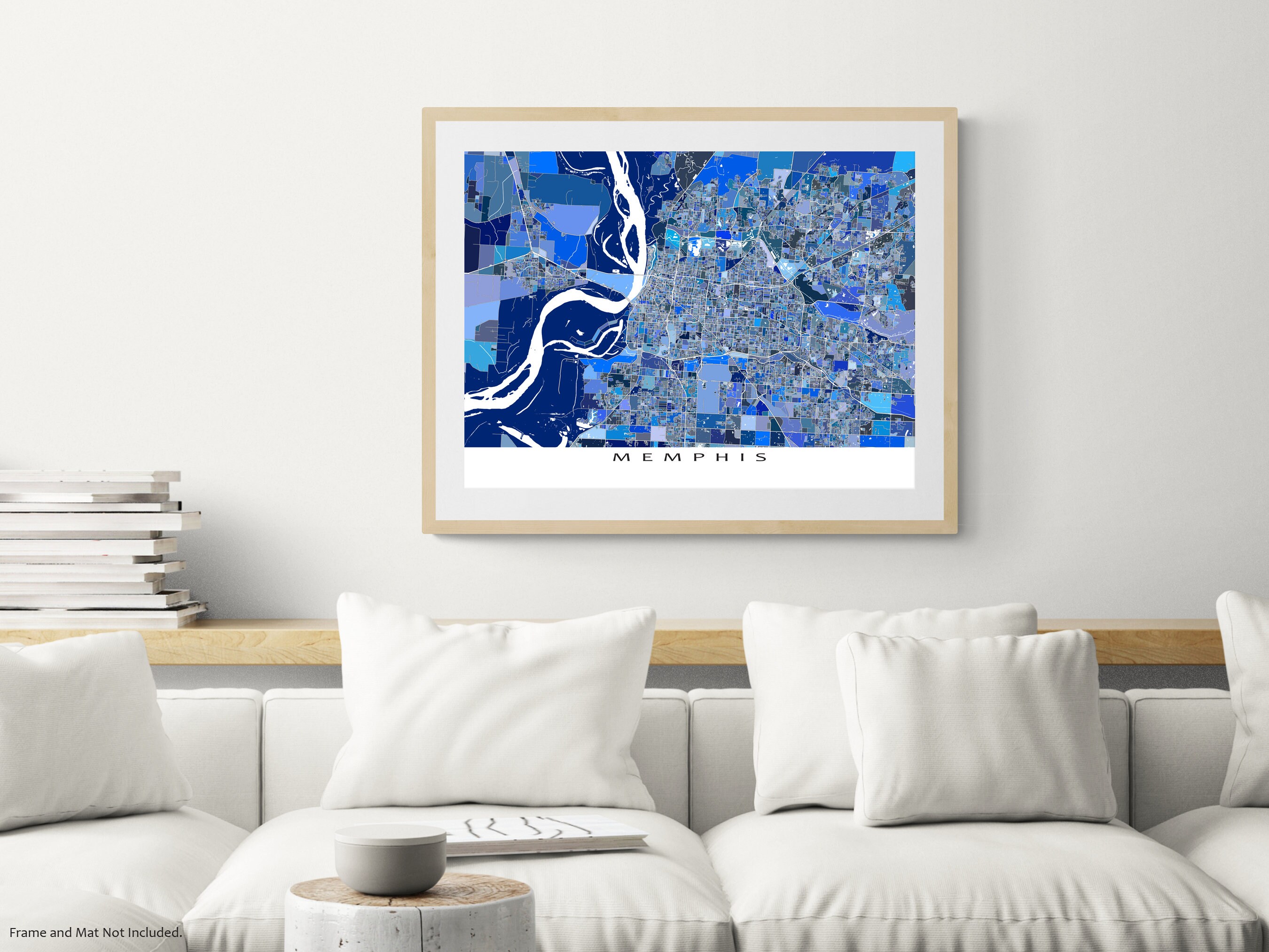Memphis Wall Art Print and Memphis Map Poster for Blue | Etsy