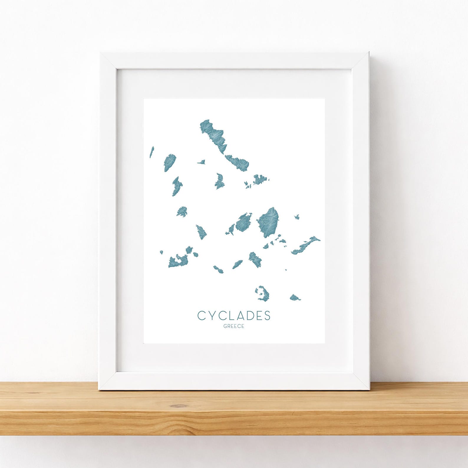 Cyclades Map of the Cyclades Islands, Cyclades Greece Art Print, Greek ...