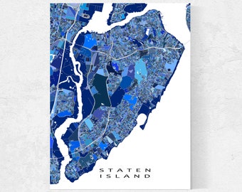 Staten Island Map Print New York Poster - Etsy