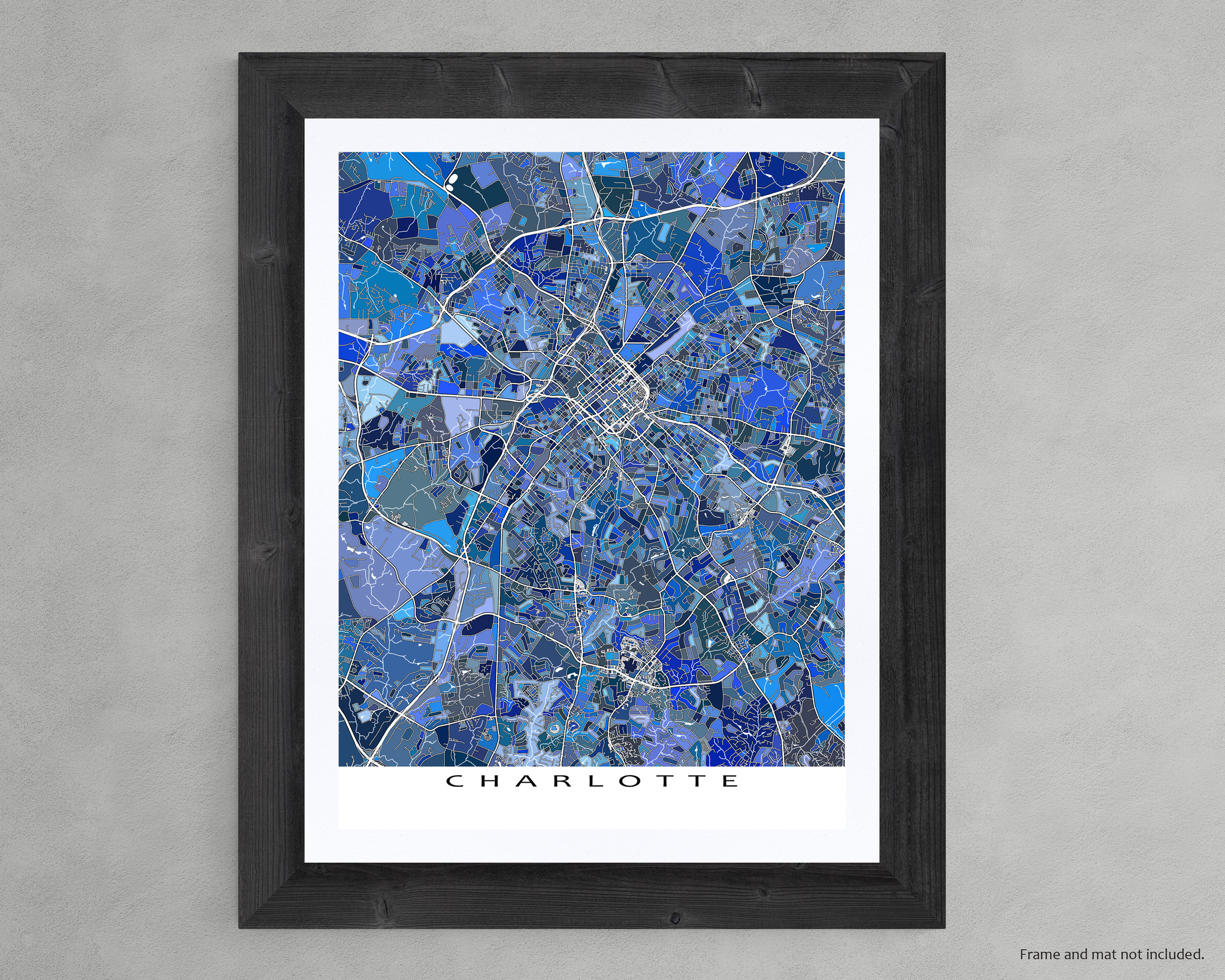 Charlotte Map Print and Charlotte North Carolina City Maps | Etsy