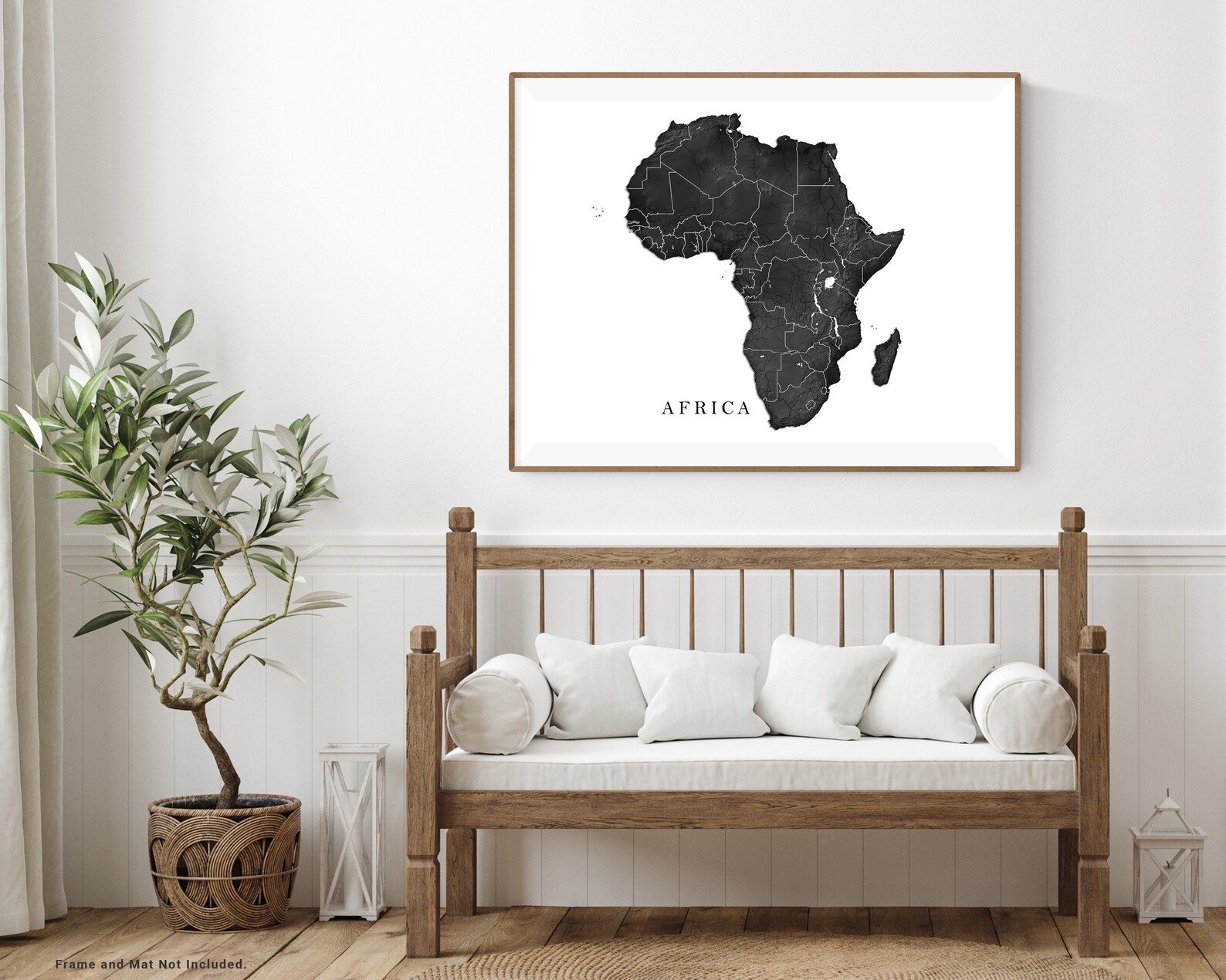 Map of Africa Map Art Print Poster African Continent Black - Etsy