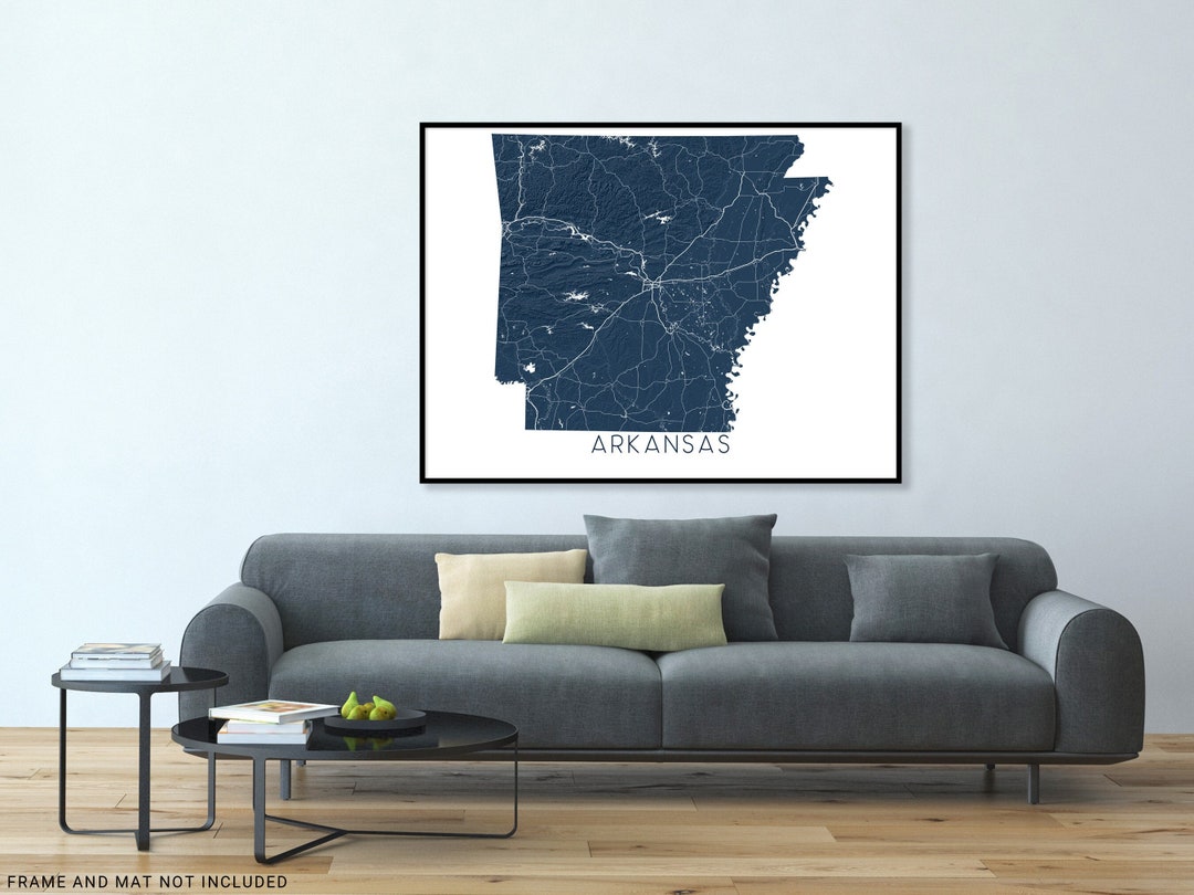 Arkansas Prints Map of Arkansas Wall Art Print Poster, Custom 3D ...