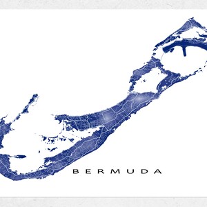 Bermuda Map Print Map of Bermuda Art Prints Bermuda Poster - Etsy