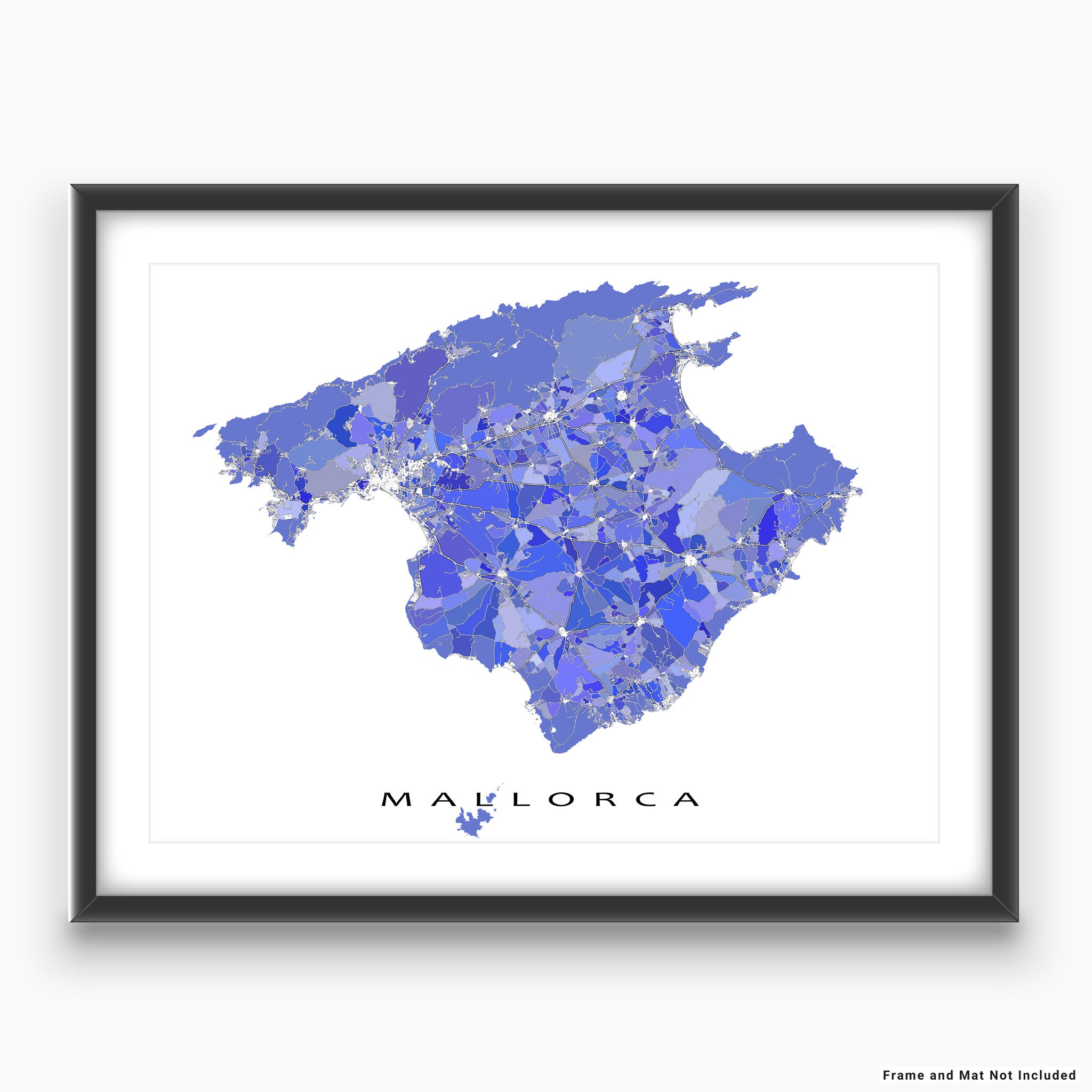 Mallorca Map Print Mallorca Spain Map Art Prints Geometric | Etsy