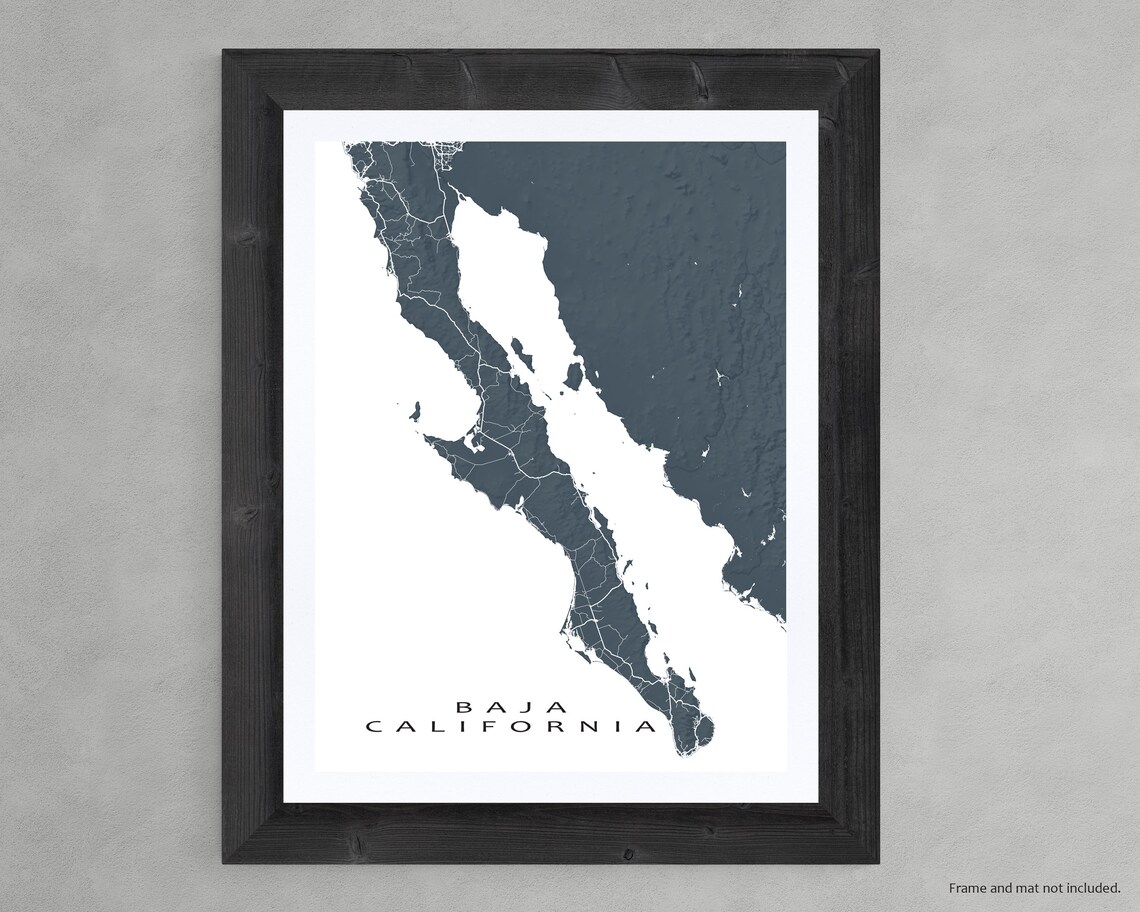Baja California Map Poster and Baja Map Print for Baja Mexico | Etsy