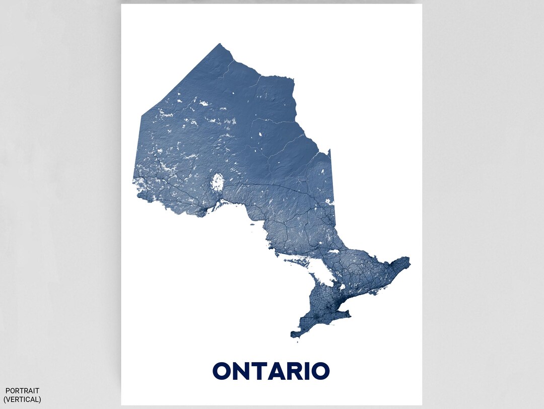 Ontario Topographic Map Print, Province Landscape Art Poster - Etsy