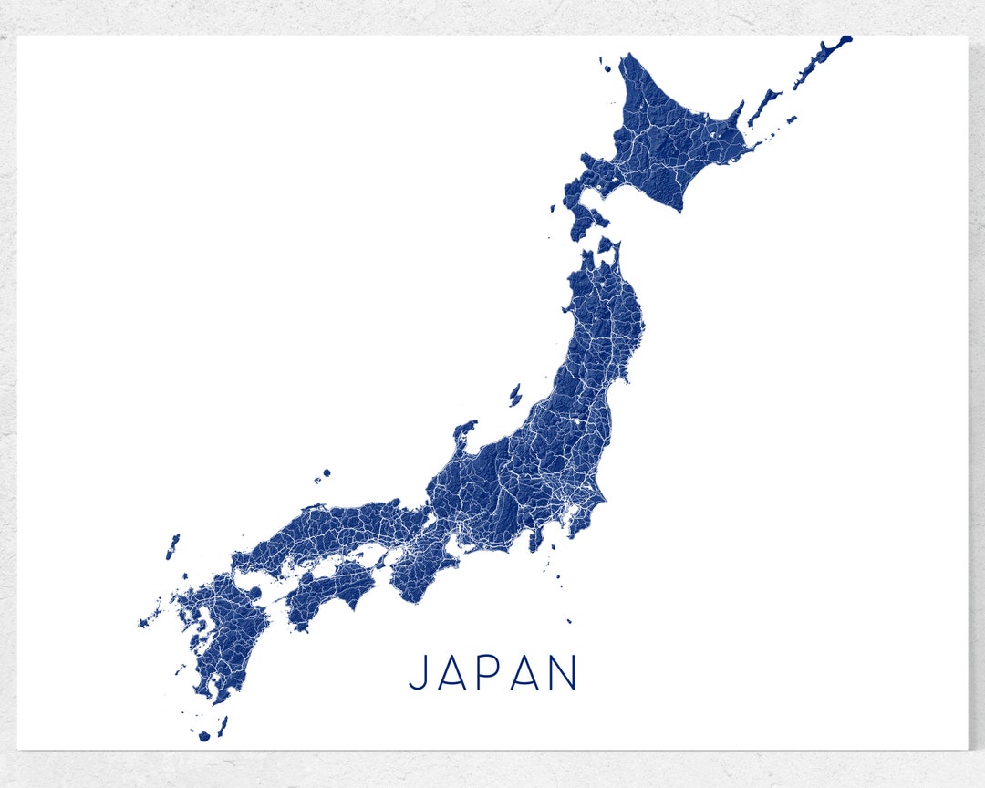 Japan Map of Japan Print Poster Custom 3D Topographic - Etsy