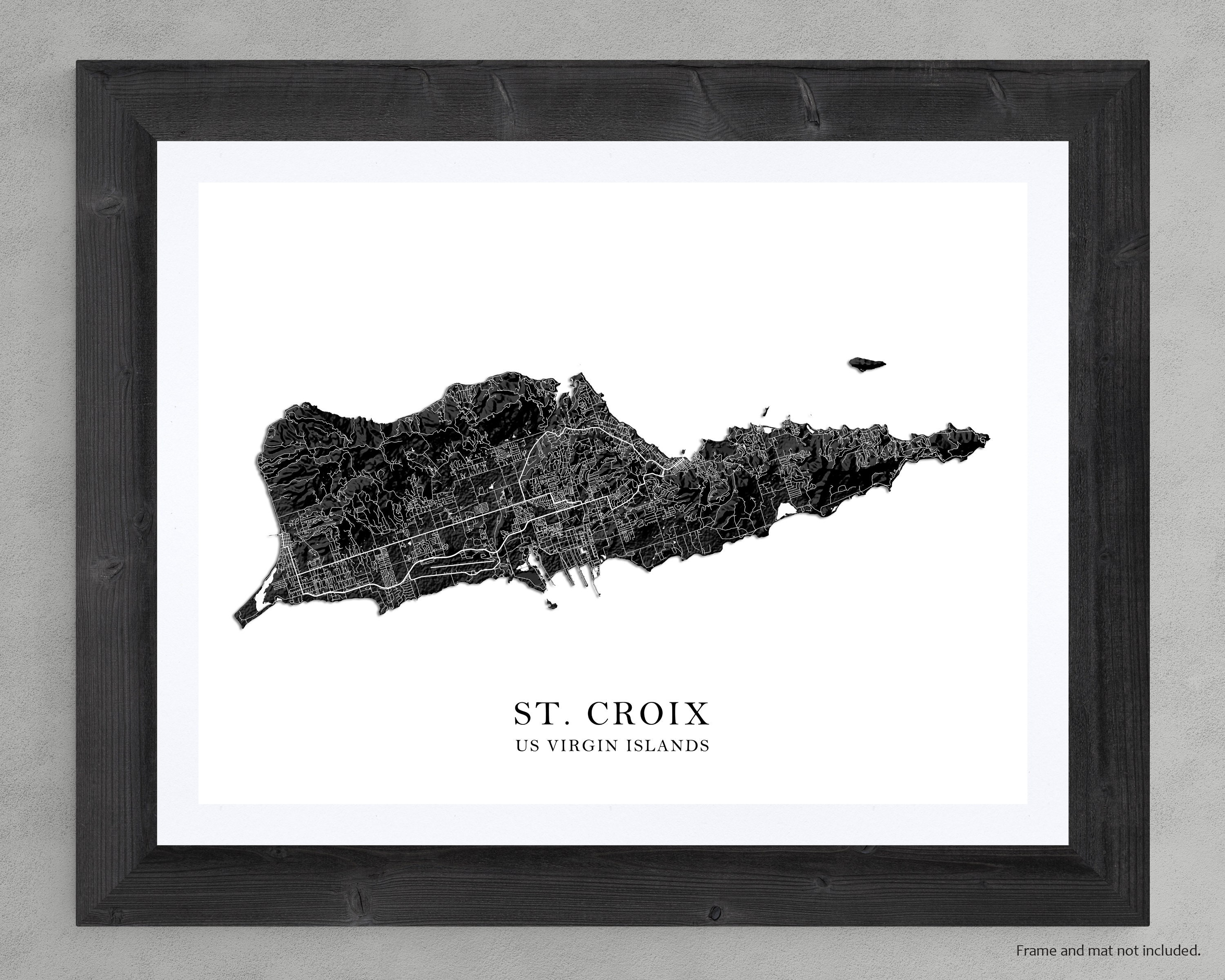 St Croix Map of St Croix USVI Wall Art Print Saint Croix US - Etsy Canada