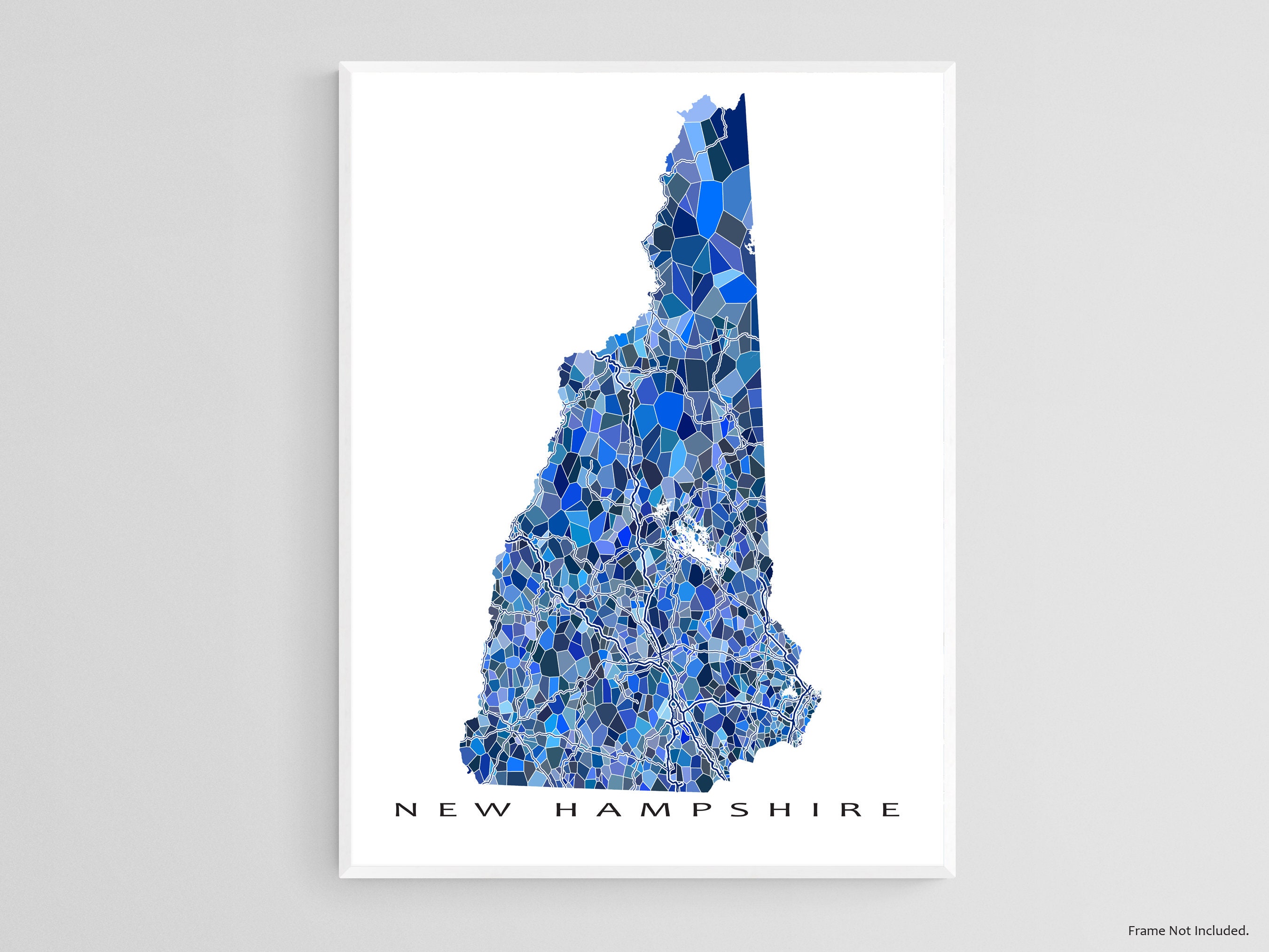 New Hampshire Map Print and New Hampshire Wall Art Prints for - Etsy