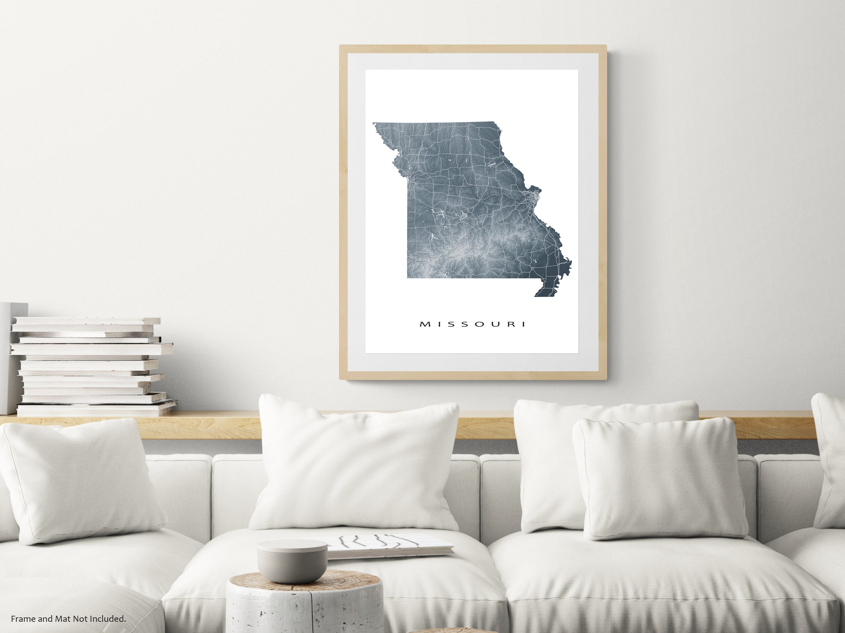 Missouri Map Print and Missouri Poster for MO State Outline | Etsy