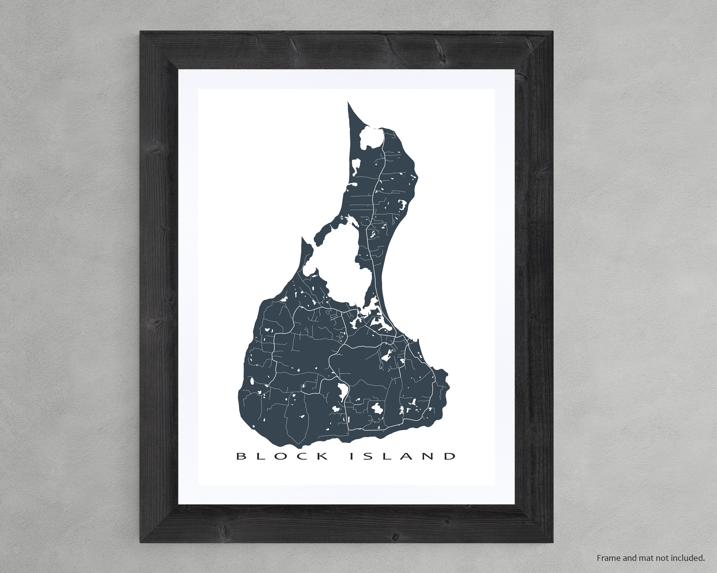 Block Island Map Print Block Island Rhode Island Art Poster - Etsy Canada
