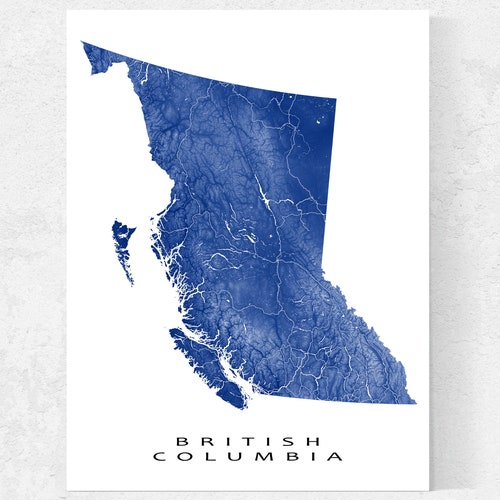 British Columbia Cities Typography Map Print | Etsy Canada