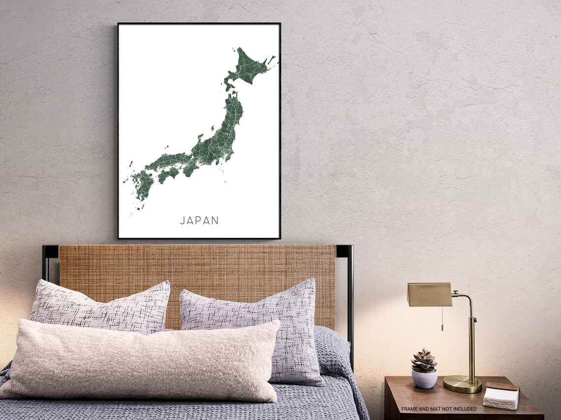 Japan Map of Japan Print Poster, Custom 3D Topographic Landscape ...