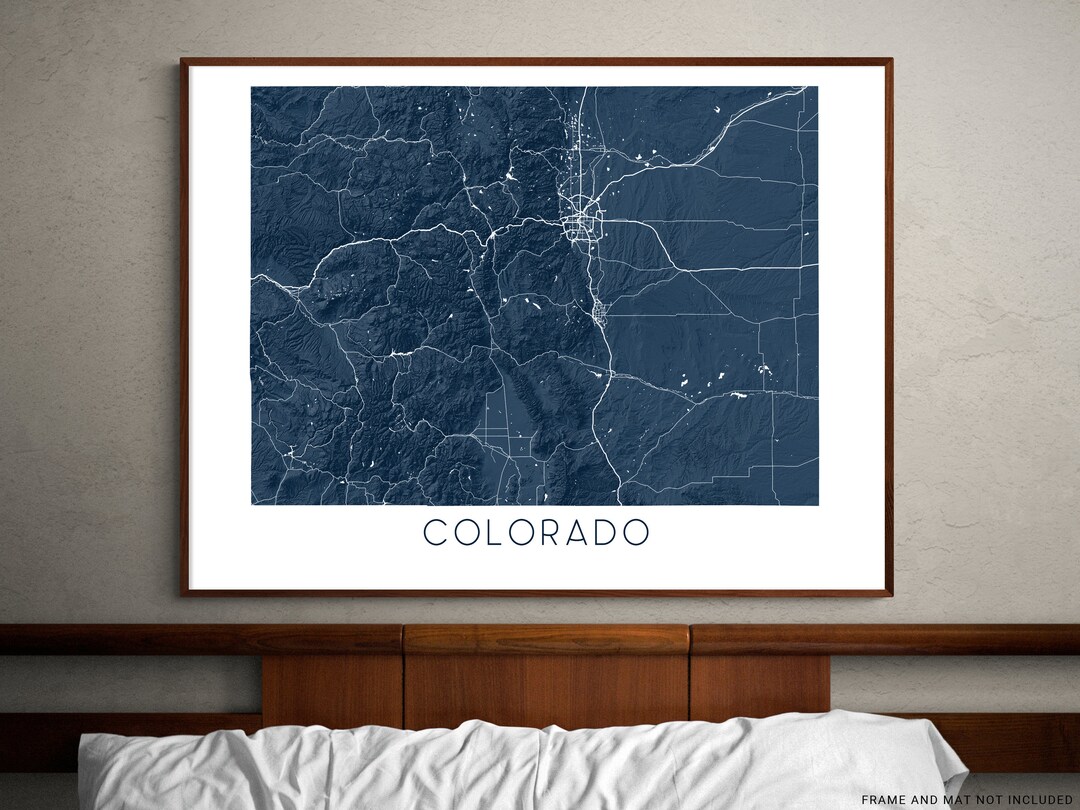 Colorado Map of Colorado State Wall Art Print, Customized 3D ...