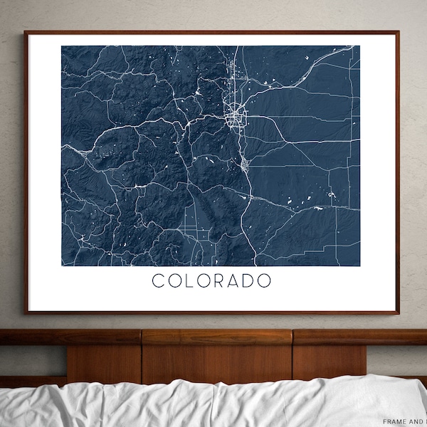 Topographic 3d Map of Colorado - Etsy