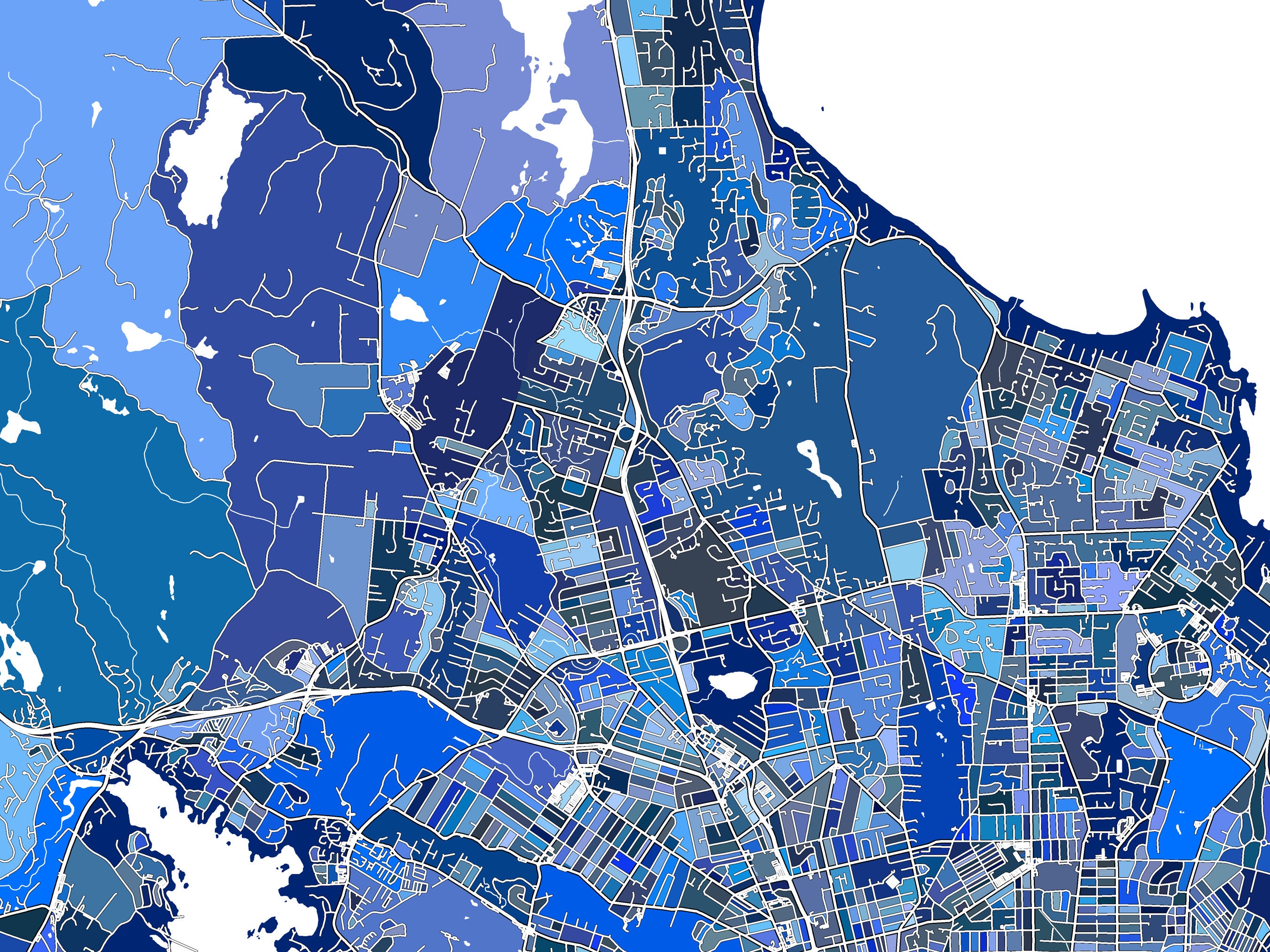 Victoria BC Map of Victoria Canada Blue Geometric Victoria BC - Etsy