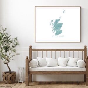 Scotland Map of Scotland Wall Art Print Poster, Topographic Landscape ...