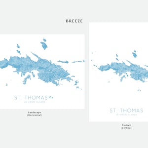 St Thomas Map Print and St Thomas USVI Map Poster for St Thomas US ...