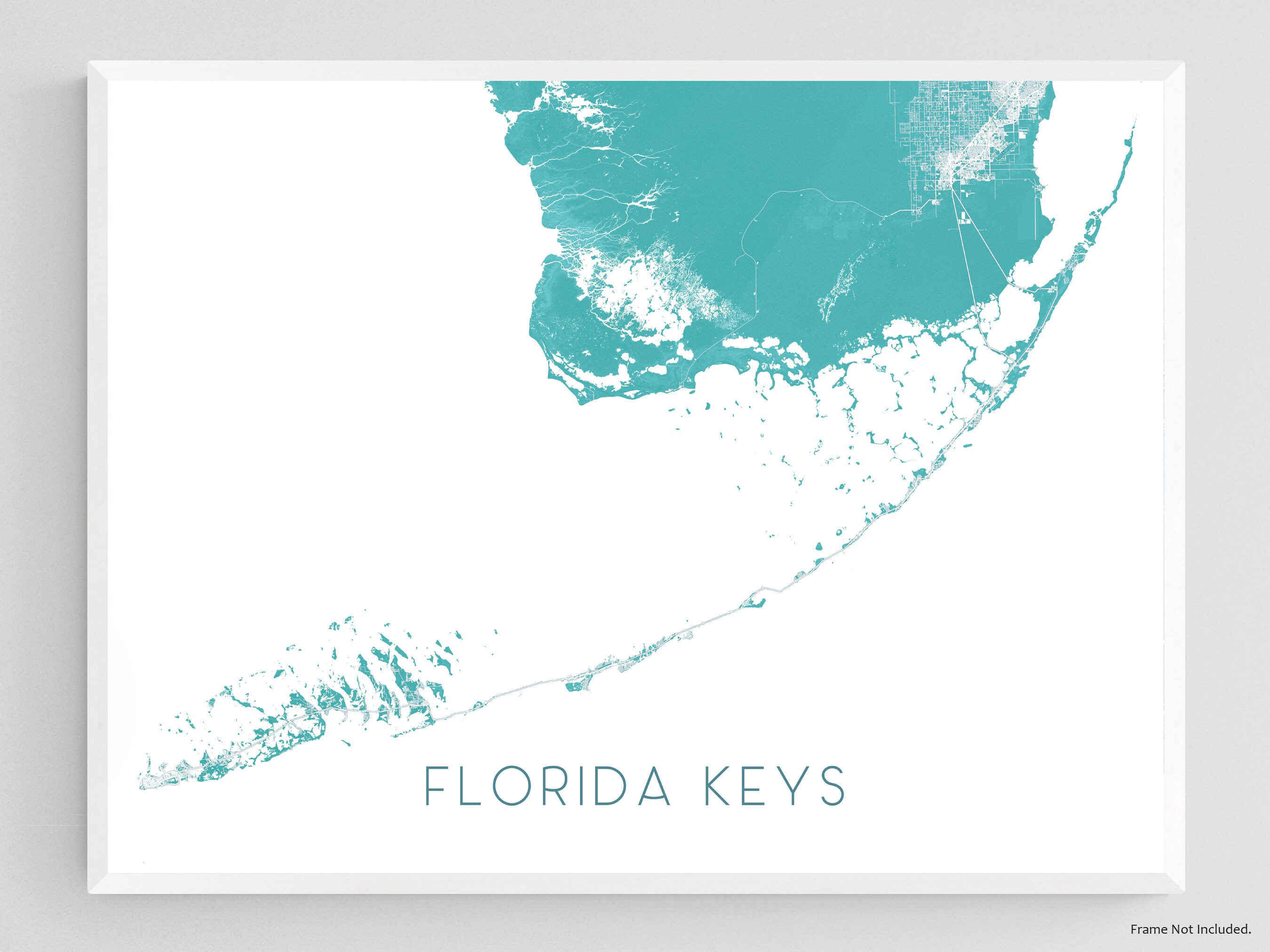 Florida Keys Art Posters Prints Florida Keys Map of Florida | Etsy