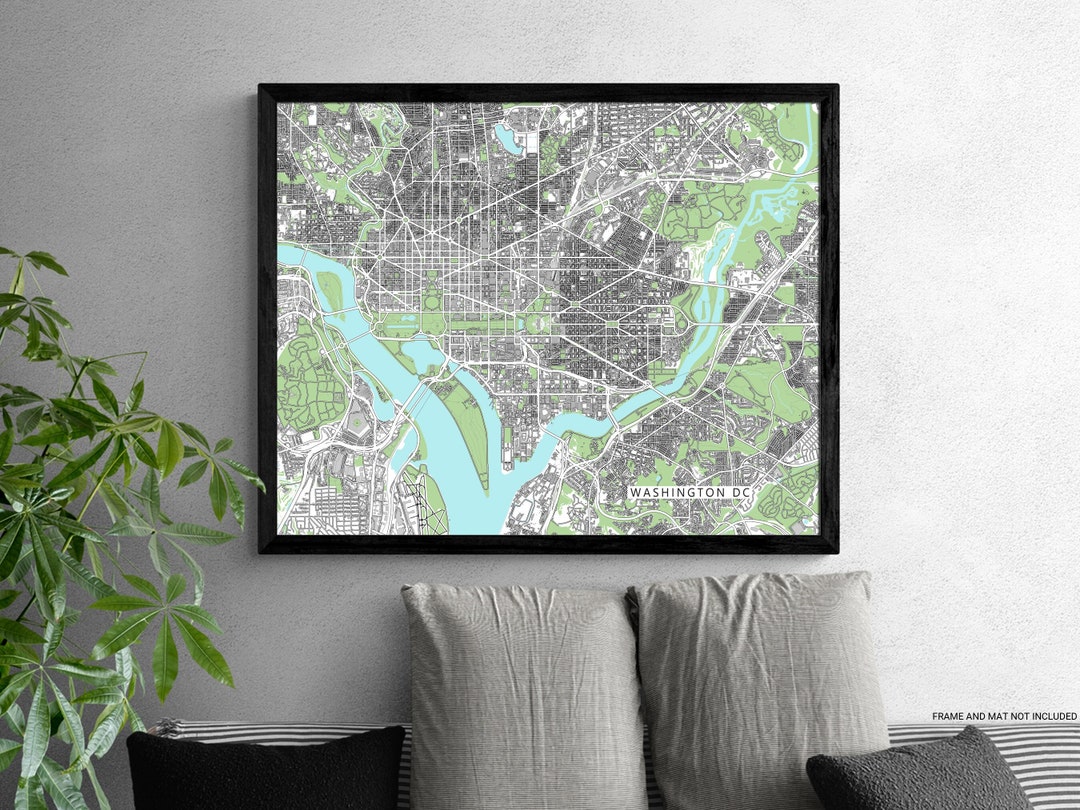 Washington DC Map Poster and Washington DC Print for Map of DC Poster ...